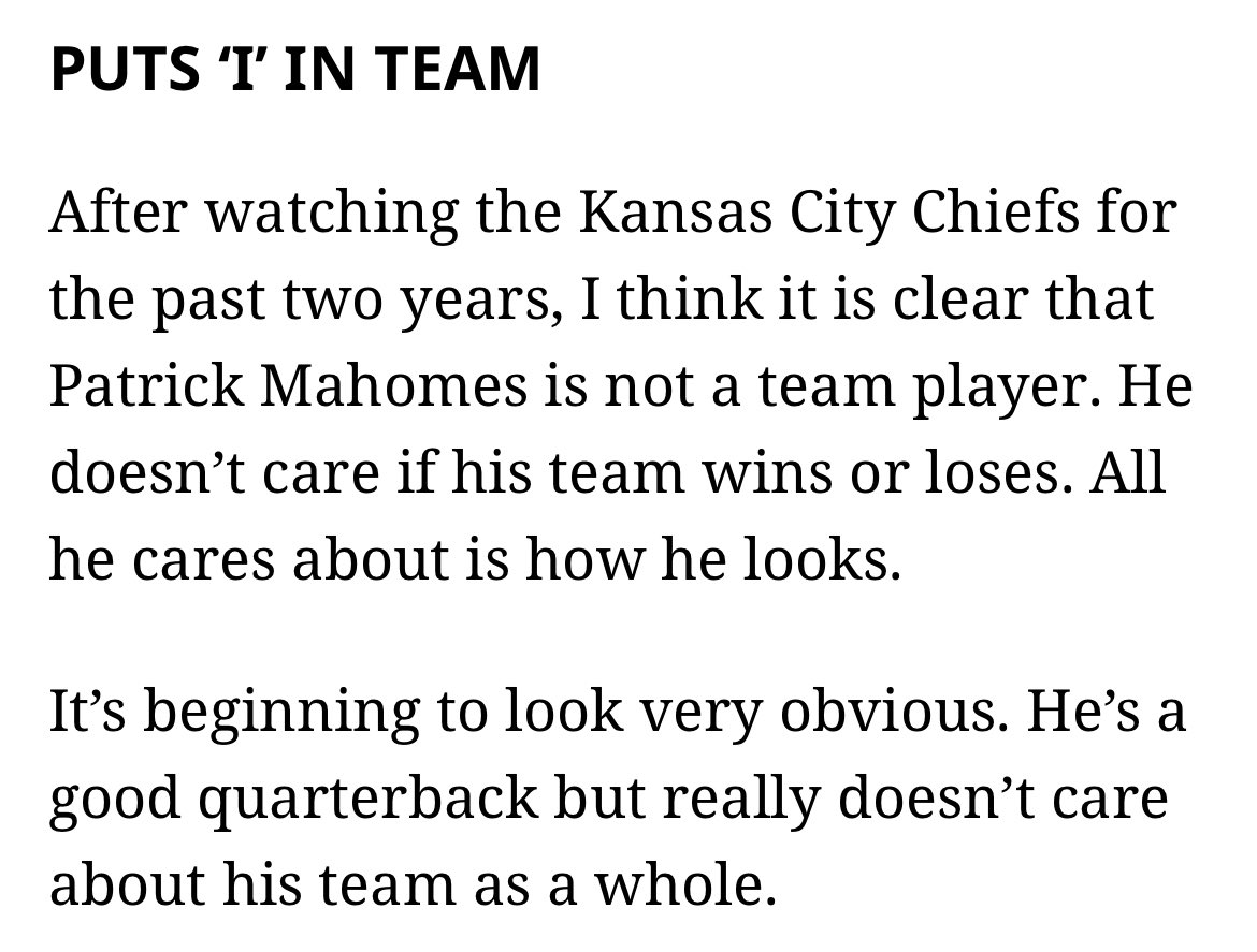 READ: KC Star's letter to editor, Mahomes only cares about himself