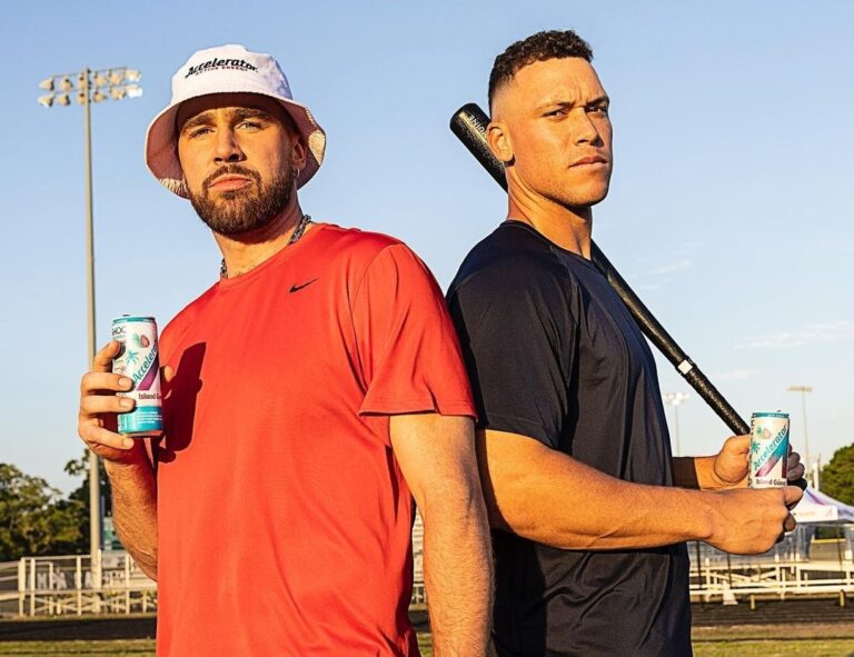 WATCH: Travis Kelce teams with Aaron Judge to promote ASHOC Energy Drink