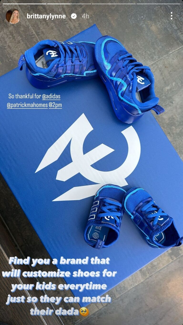 Adidas made tiny Mahomes colorway shoes for Sterling & Bronze