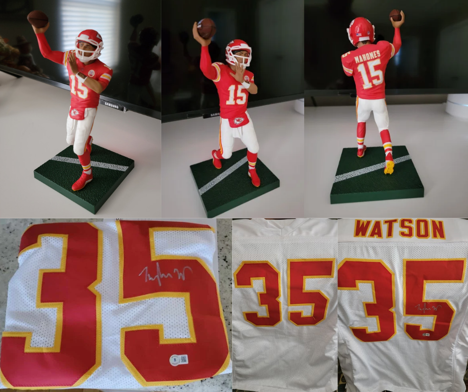 Enter the Jaylen Watson signed jersey & Mahomes figure giveaway