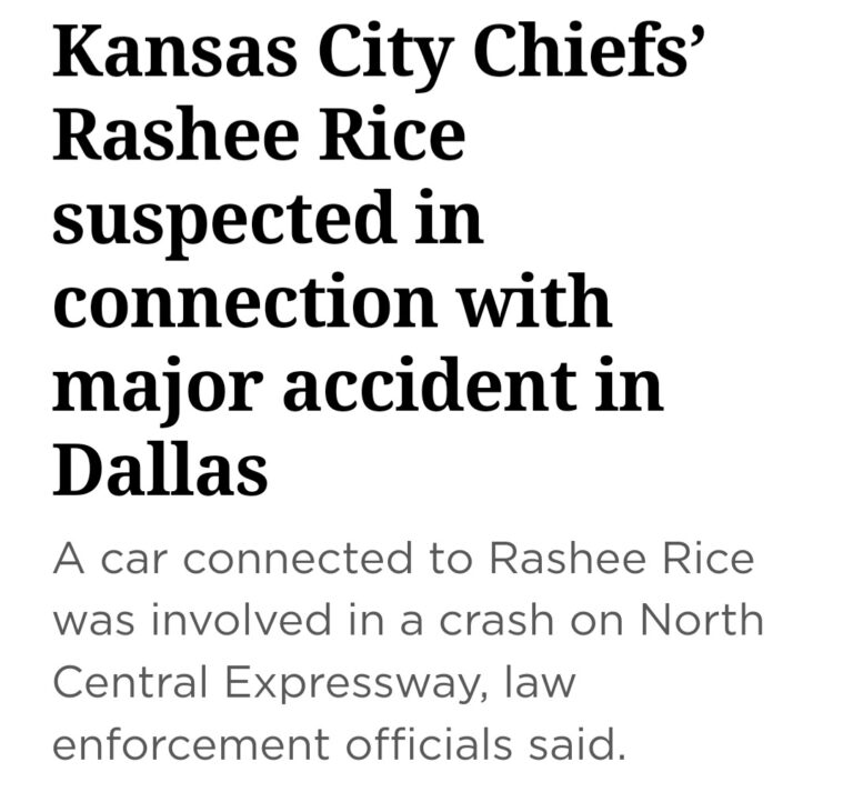 North Texas news report on a crash involving Rashee Rice's car